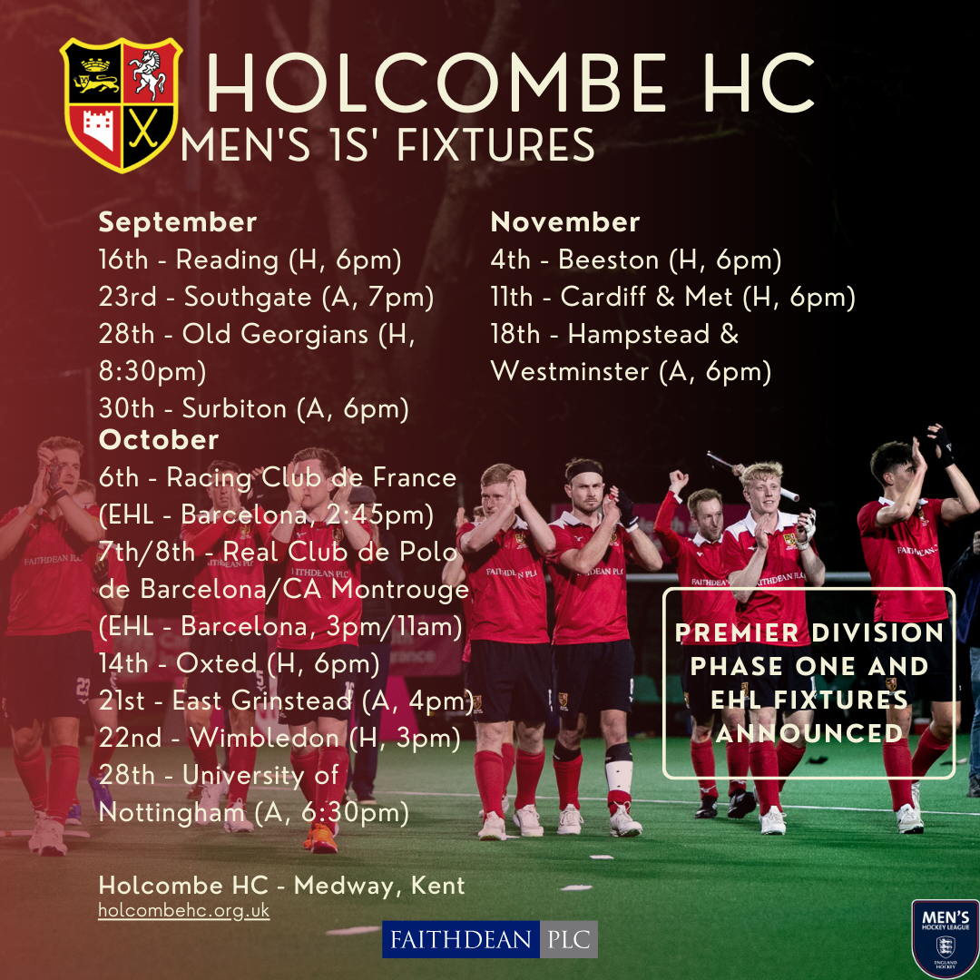 Premier Division fixtures confirmed for Holcombe Men | Kent Sports News